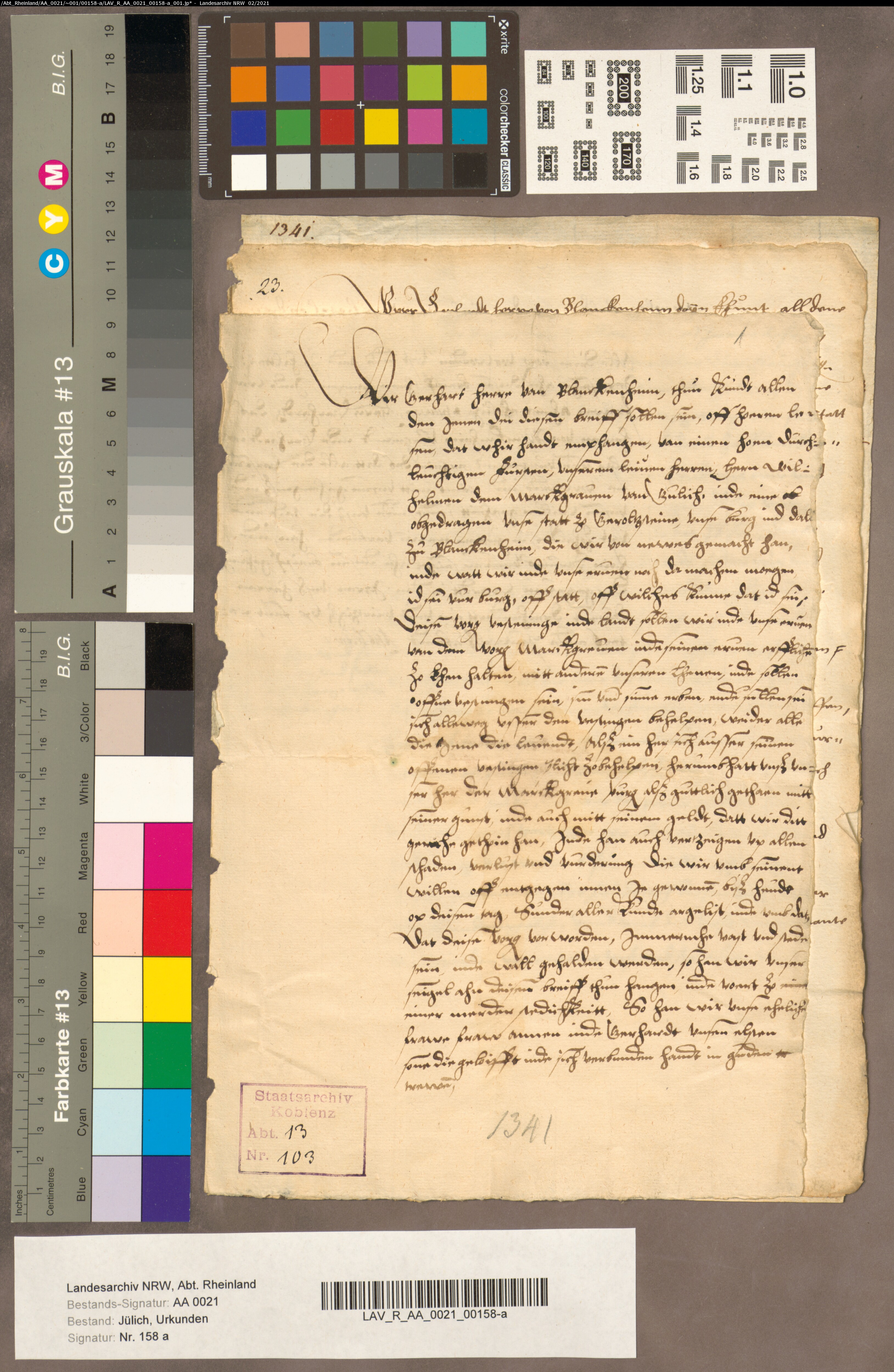 Charter DE-LANRWR|AA0021|AA_0021_%7C_J%C3%BClich_Urkunden_AA_0021_Nr ...