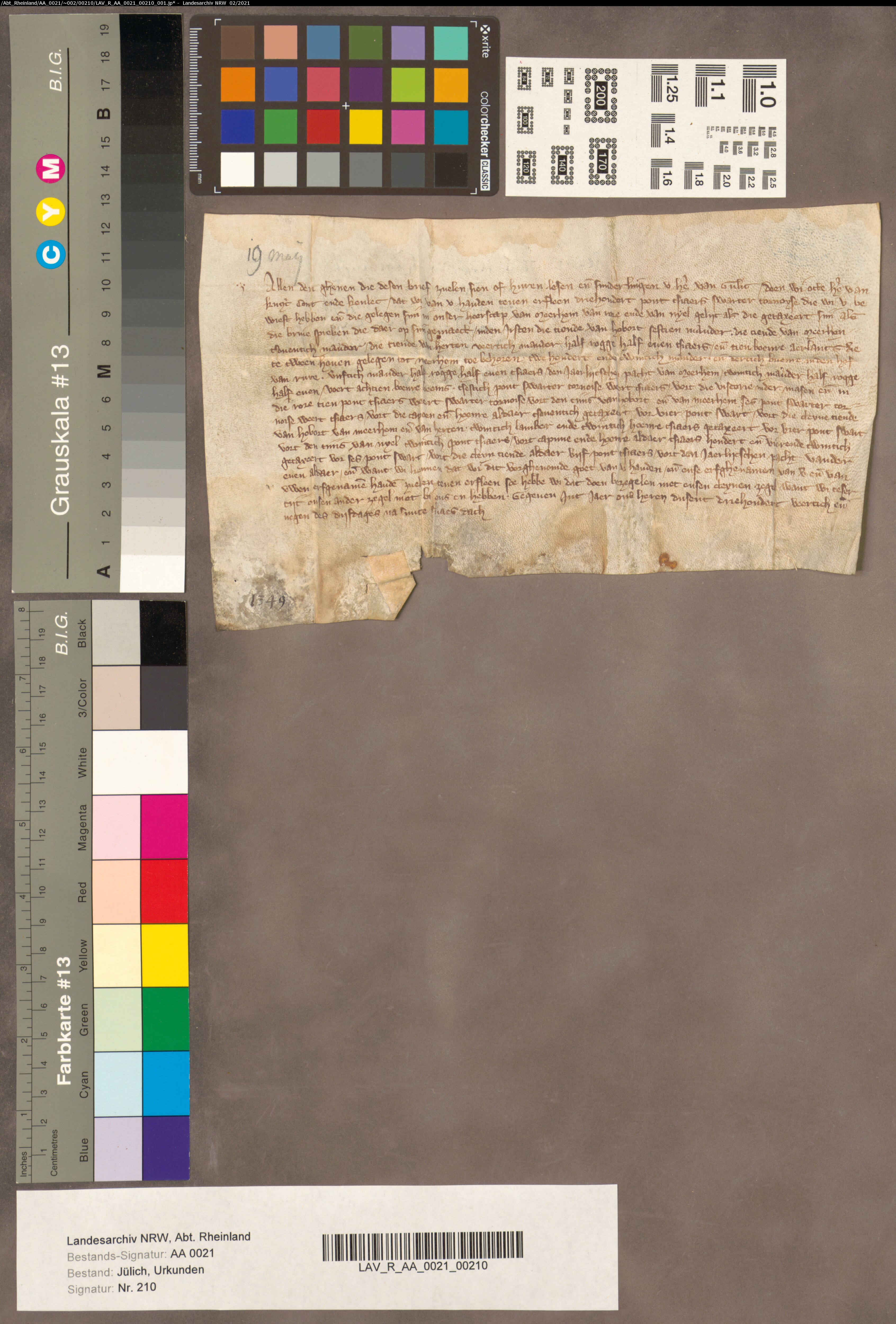 Charter DE-LANRWR|AA0021|AA_0021_%7C_J%C3%BClich_Urkunden_AA_0021_Nr ...